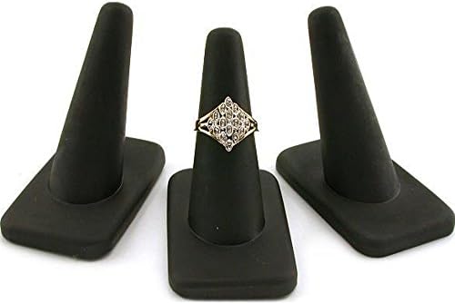 Amazon.com: White Leather 5 Ring Finger Jewelry Holder Showcase Display ...