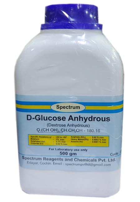 SPECTRUM DEXTROSE ANHYDROUS (D-gLUCOSE ANHYDROUS) 500GM : Amazon.in ...