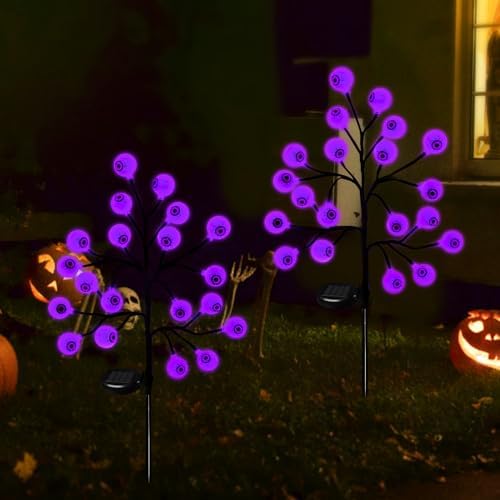 Amazon.com: 2 Packs 40LEDs Solar Halloween Bat Stake Lights, 2 Modes ...