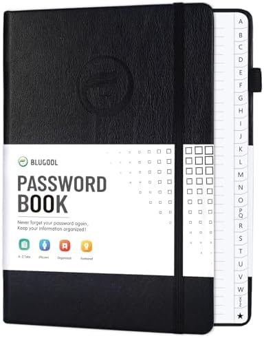 Amazon.com : Password Book with Alphabetical Tabs, Hardcover Large ...
