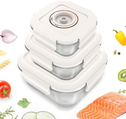 Amazon.com: FreshSeal Glass Vacuum Sealable Container Set for Food ...