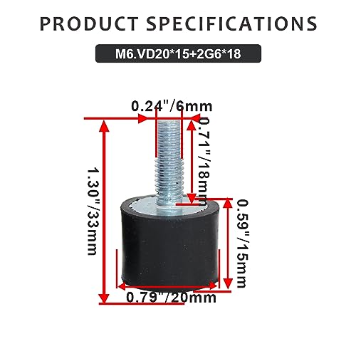 Snapklik.com : M6 Rubber Studs Shock Absorber Anti-Vibration Isolator ...