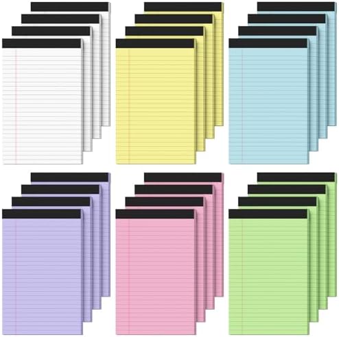 Amazon.com : Small Legal Pads 5x8 Colored, Note Pads 5x8, 24 Pack ...