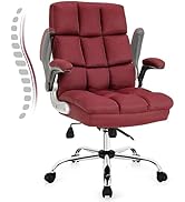 Amazon.com: COSTWAY Executive Office Chair, Ergonomic PU Leather Desk ...