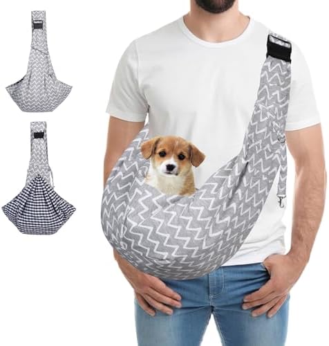 Puppy Carry Bag Sling, Dog Slings for Small Dogs Walking, Hand Free Pet ...