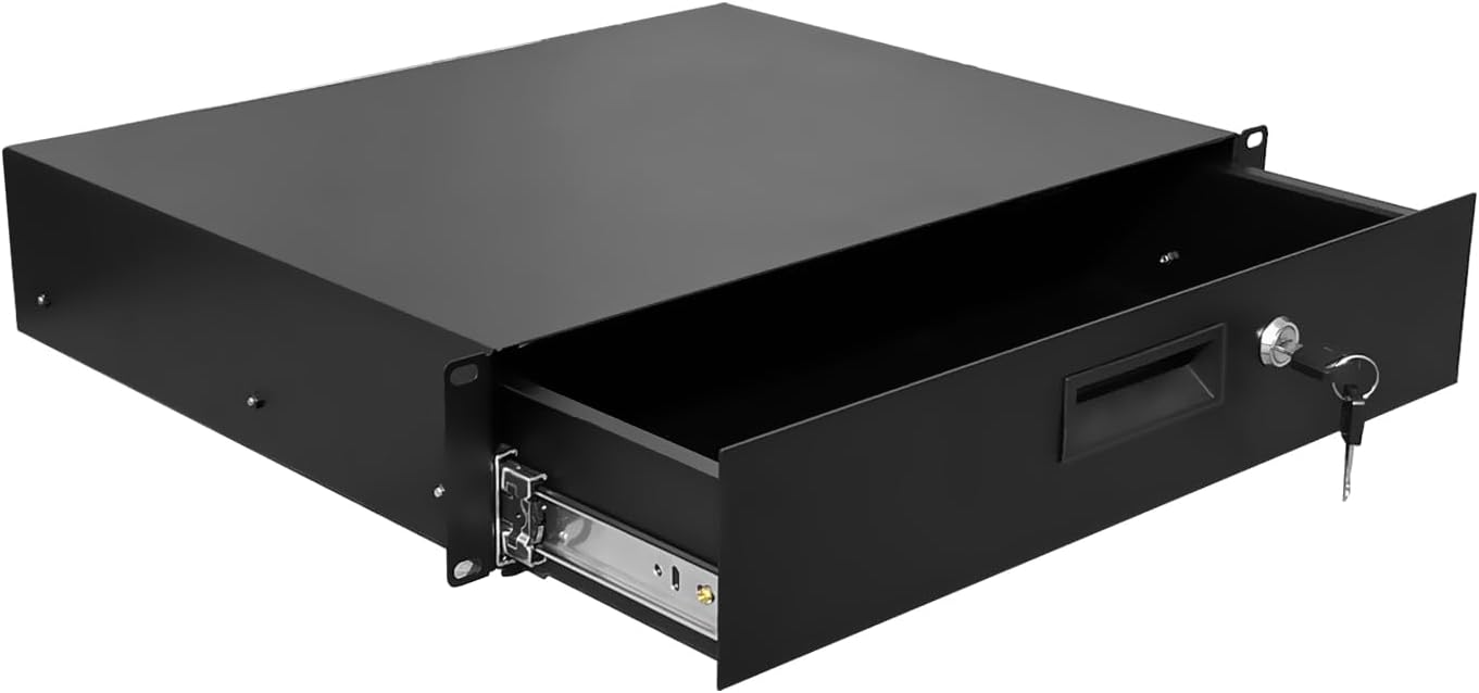 Amazon.com: 2U Rack Mount Drawer Server Cabinet Case for 19 Inch AV ...