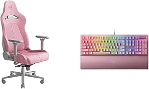 Amazon.com: Razer Enki PC Gaming Chair, Standard, Quartz Pink & Razer ...