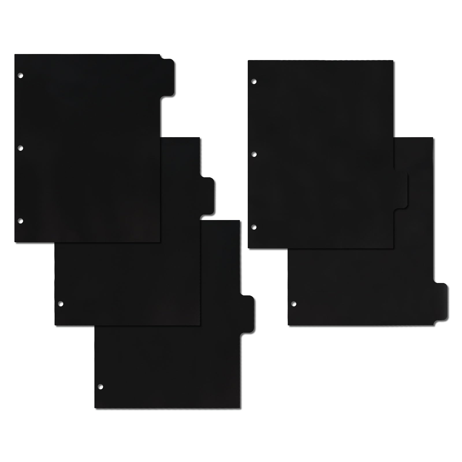 Buy Buqoo 3-Ring Binder Plastic Divider Set Black 5-Tab Dividers Sheet ...