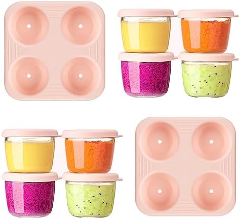 Amazon.com: Baby Food Storage Containers,2.6oz 75ml Set of 8 Glass ...