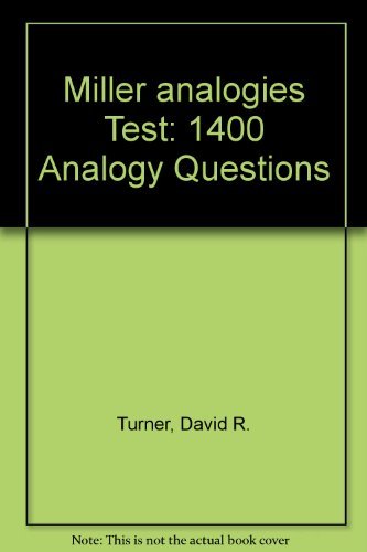 Miller analogies Test: 1400 Analogy Questions: David R. Turner: Amazon ...