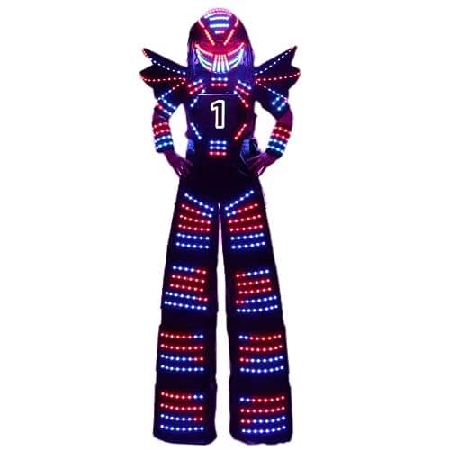 Amazon.com: Full Color Pixel LED Robot Costume Clothes Stills Walker ...