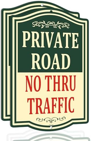 Amazon.com: Private Road No Thru Traffic Signs 12" x 18" No Through ...