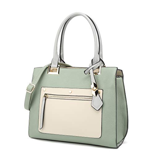 Womens Handbags and Purses Stitching color Top Handle Satchel Pu ...