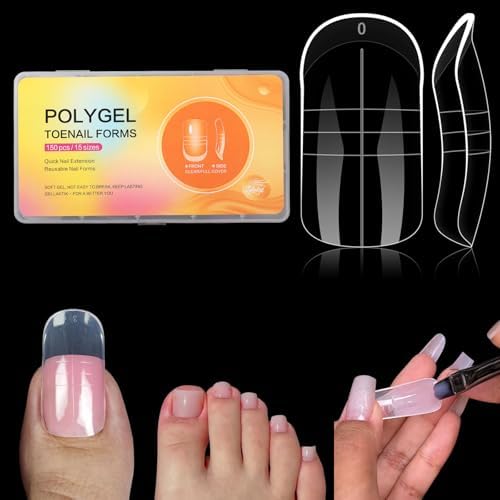 Amazon.com: GELLAKTIK Toe Dual Forms for Poly Gel, 150PCS French Nail ...