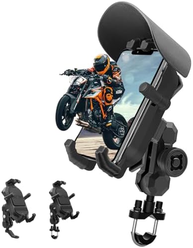 Motorcycle Phone Mount Holder Shockproof Bike Handlebar Phone Clamp ...