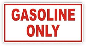 Amazon.com: Gasoline Only Vinyl Decal | Sticker | Label Fuel Gas Door ...