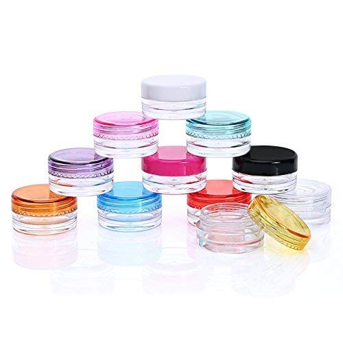 Amazon.com : 100 Pcs 3G/3ML Plastic Colorful Clear Containers Tiny ...