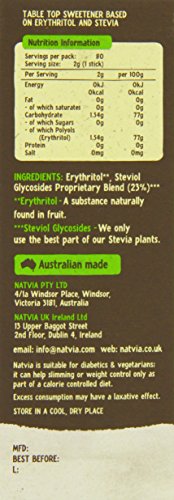 Natvia 100 % Natural Sweetener 80 Sticks (Pack of 1) - Tastyfactory