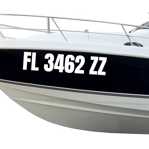 Amazon.com: Solid Color Boat Registration Numbers Vinyl Decals ...