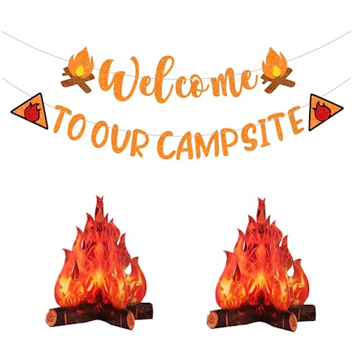 99 Nights In The Forest Birthday Decorations Camping Theme Party ...