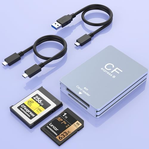 CFexpress Type-B Card Reader & SD Card Reader 2 in 1, USB 3.1 10Gbps CF ...