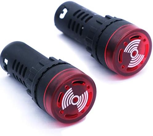 Amazon.com: mxuteuk 2pcs 22mm 12V Buzzer with Red LED Lndicator Light ...