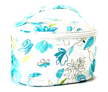 Amazon.com : Danielle Teal Garden Oval Train Case : Makeup Train Cases ...