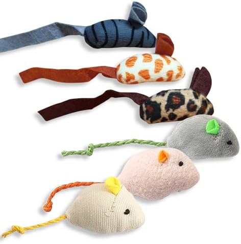 ASIRYVA 6 Pack Catnip Mouse Toys for Indoor Cats, Catnip Toys for Cat ...