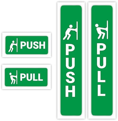 Two Pairs (4 pieces) Self-Adhesive Push Pull Door Signs for Commercial ...