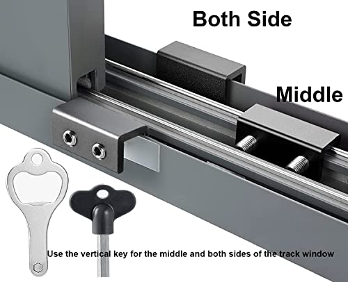 Snapklik.com : Window Locks Black, 4 Sets Sliding Security Window Lock