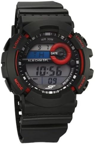 Buy SF Sporty Black Dial Polyurethane Strap Watch for Men-7930PP23W at ...