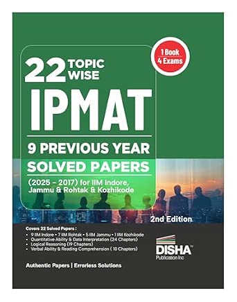 Disha 22 Topic-wise IPMAT Previous 9 Year Solved Papers (2025 - 2017 ...