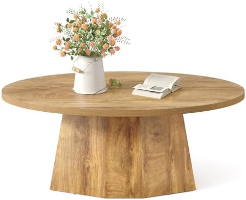 Amazon.co.jp: Tribesigns Round Wooden Dining Table, Coffee Table, Sofa ...