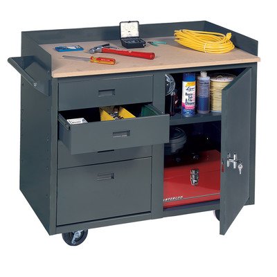 Edsal MB304 Steel Mobile Service Bench with 4 Large Drawers and 1 Door ...