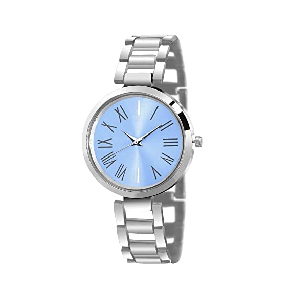 Buy Analogue Blue Dial Attractive Designer Collection Stainless Steel ...