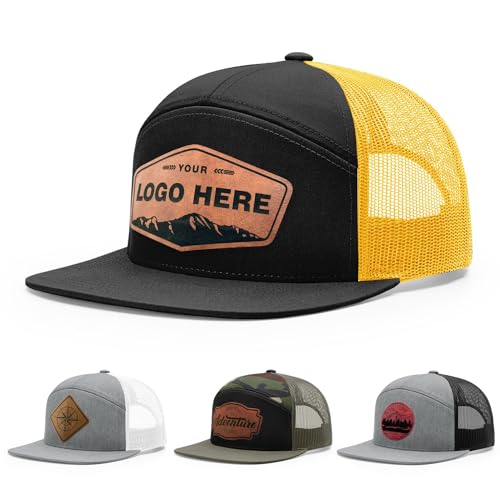 Amazon.com: 100-Pack Personalized Custom Flat Bill Trucker Leather ...