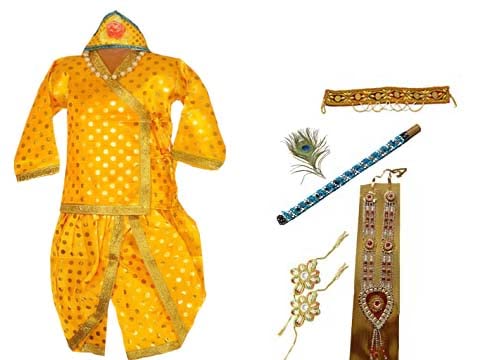 MODERNAZ Cotton Krishna Dress For Kids | Baby Krishna Dress For ...