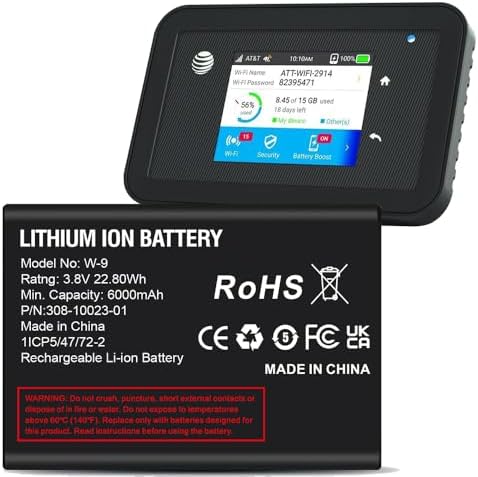 Amazon.com: Battery for W-9,[6000mAh] High Capacity Replacement Battery ...