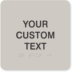 Amazon.com : Custom Sign with Braille, 8” x 8” Your Personalized Custom ...