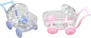 Amazon.com: 12 pieces Baby Showers Plastic baby carriage favor box ...