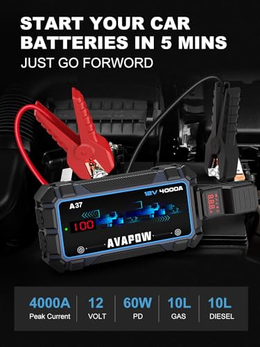 해외직구전문 쇼핑365 AVAPOW Car Battery Jump Starter 4000A Peak,12V Portable ...