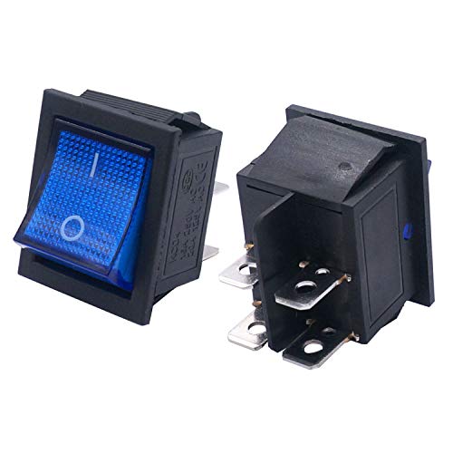 Snapklik.com : 2Pcs Rocker Switch Toggle AC 10A/125V 6A/250V DPST 4 ...