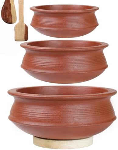 Buy Terracotta Clay Cooking Handi Complete Set with Lids – 2L & 500ml ...
