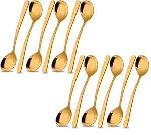 pepplo Soup Spoons 18/10 Stainless Steel Large and Heavy Duty Round Spoons Korean Spoons ...