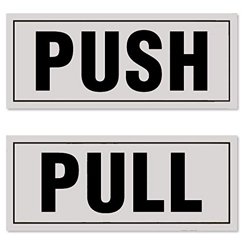 Buy Deziine Silver Horizontal Push - Pull Metallic Silver Color Sign ...