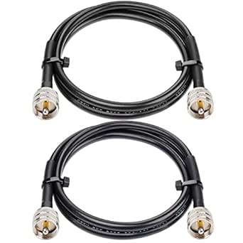 MOOKEERF RG8x Jumper Cable 3ft,2 Pack PL259 Jumper CB Coax Cable 50 Ohm,UHF PL259 Male to Male ...