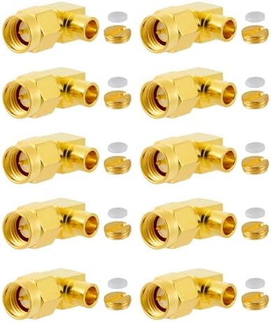 Amazon.com: POBADY 10 PCS SMA Connectors SMA Male Right Angle Solder Connector for RG402 .141 ...