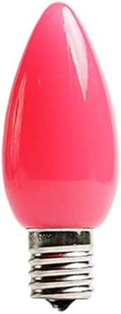 EZLS C9 Opaque Pink SMD LED Bulb - Smooth C9 Pink Opaque Replacement ...