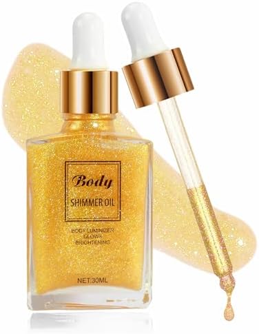 Amazon.com: Shimmer Body Oil, Moisturizing Glitter Dewy Highlighter ...
