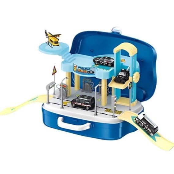 OXOUR Car Ramp Toy Set with Suitcase and Tracks, Montessori Toy for ...